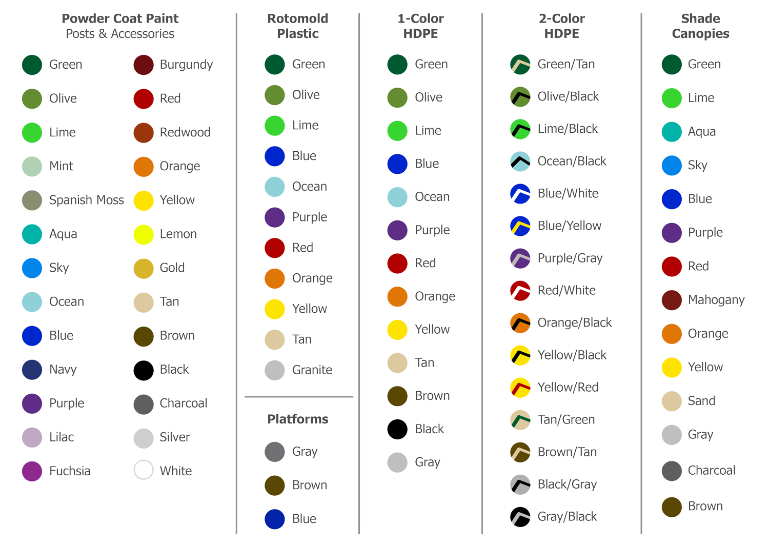 Playground Colors | Playground Equipment Color Options